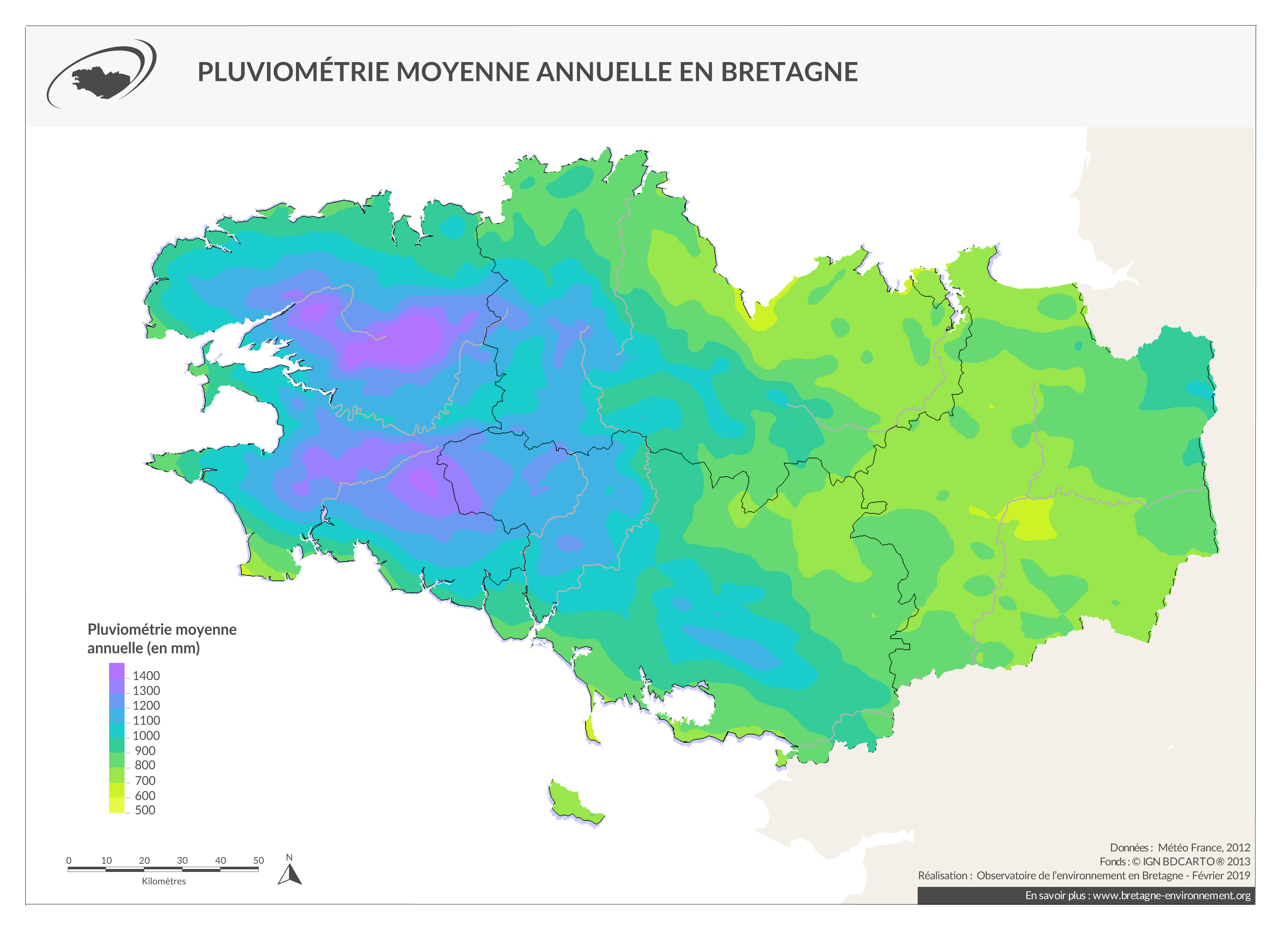 Pluviométrie moyenne annuelle Pluviométrie moyenne annuelle